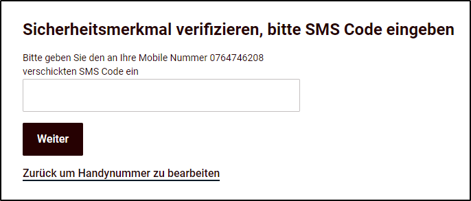 Hinterlegte Handynummer ändern – E-Tax BL